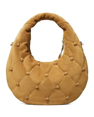 Tory Burch Bunny Knot Suede Crossbody - Toffee