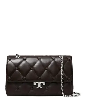 Tory Burch Bunny Knot Quilted Leather Shoulder Bag - Cocoa