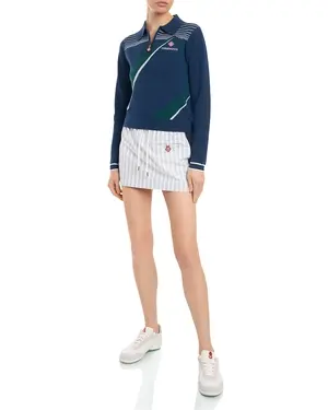 Casablanca Pyramid Jacquard Long Sleeve Polo Half Zip Top