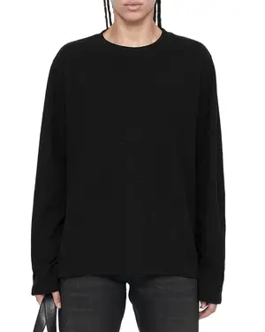 ALLSAINTS Abel Cotton Long Sleeve Tee - Jet Black