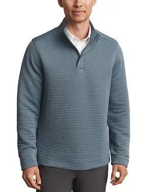 RHONE Landmark Waffle Quarter Zip Sweater - Shadow Blue