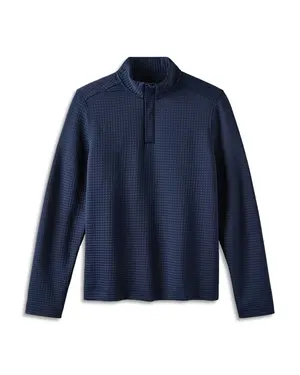 RHONE Landmark Waffle Quarter Zip Sweater - True Navy