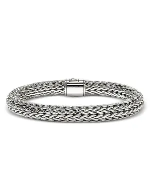 John Hardy Sterling Icon Blue Sapphire Pave Woven Link Bracelet