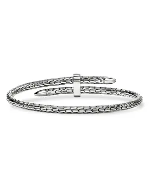 John Hardy Sterling Spear Black Sapphire Flex Cuff Bracelet