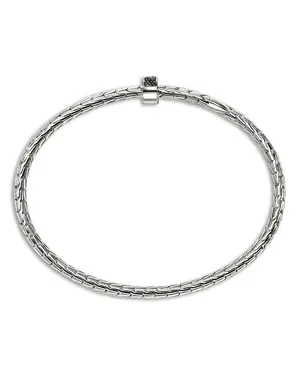 John Hardy Sterling Spear Black Sapphire Flex Cuff Bracelet
