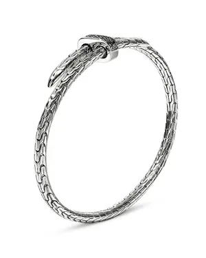 John Hardy Sterling Spear Black Sapphire Flex Cuff Bracelet