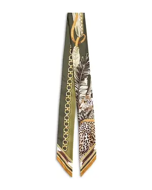 FERRAGAMO Felini Mancini Silk Bandeau Scarf - Olive