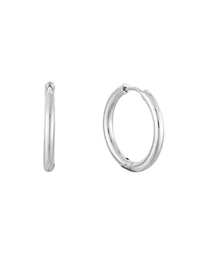 ATOLEA Classic Large Hoop Earrings - Silver