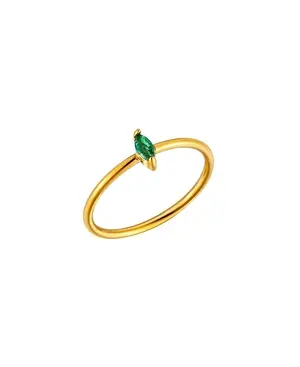 ATOLEA Dainty Emerald Ring - Gold