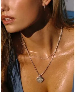 ATOLEA Golden Sun Necklace - Silver
