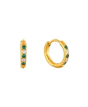 ATOLEA Oasis Green Hoops Earrings - Gold