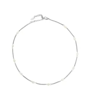 ATOLEA Dainty Pearl Choker - Silver