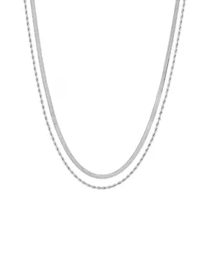 ATOLEA Ios Layered Necklace - Silver