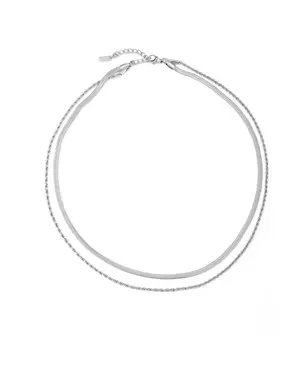 ATOLEA Ios Layered Necklace - Silver