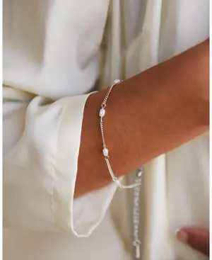 ATOLEA Lovina Freshwater Pearl Bracelet - Silver