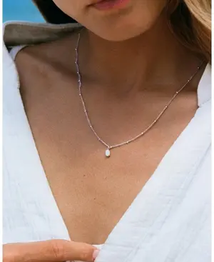 ATOLEA Opal Necklace - Silver