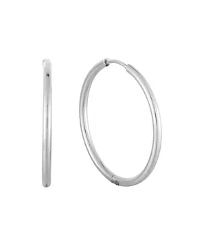 ATOLEA Thin Large Hoop Earrings Silver