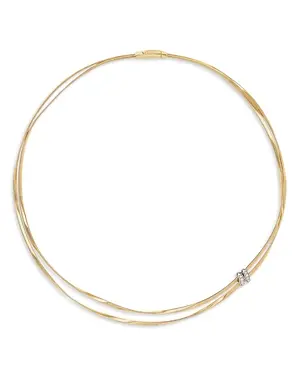 Marco Bicego 18k White & Yellow Marrakech Diamond Double Strand Collar Necklace, 0.086 Tcw - Gold