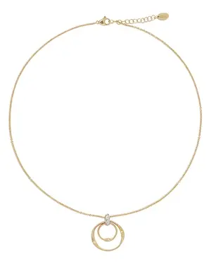 Marco Bicego 18k White & Yellow Marrakech Diamond Double Circle Pendant Necklace, 0.043 Tcw - Gold