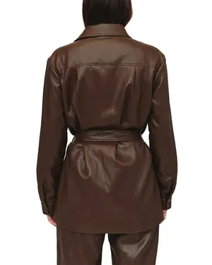 Bella Dahl Faux Leather Belted Utility Jacket