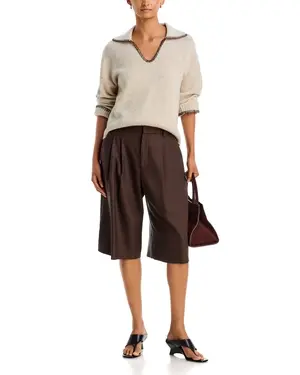 Bella Dahl Wool & Cashmere Contrast Trim Sweater - Chalet