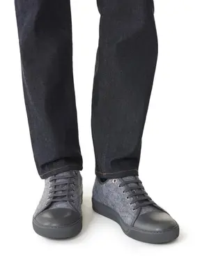 LANVIN Dbb1 Sneakers In Felt And Nappa Leather