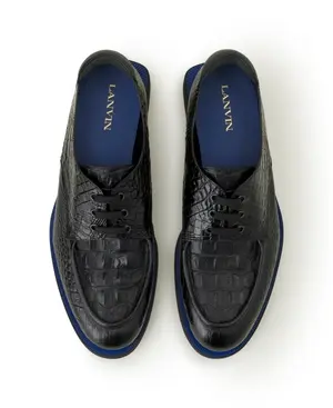 LANVIN Derby Shoes In Crocodile-embossed Leather