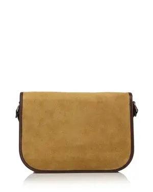Valentino Garavani Suede & Leather Crossbody Bag - Beige