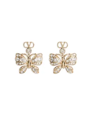 Valentino Garavani Pave Butterfly Drop Earrings