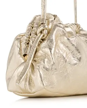 MANSUR GAVRIEL Mini Leather Cloud Clutch - Gold
