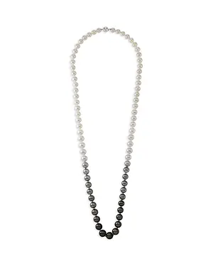 JORGE ADELER 14k White Gold Sea Tahitian & White South Sea Natural Ombre Strand Necklace, 36 - Pearl