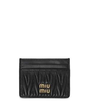 Miu Miu Matelasse Nappa Leather Card Holder Black