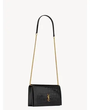 Saint Laurent Cassandre Envelope Chain Leather Wallet