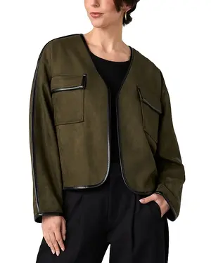 LIVERPOOL Collarless Open Front Jacket