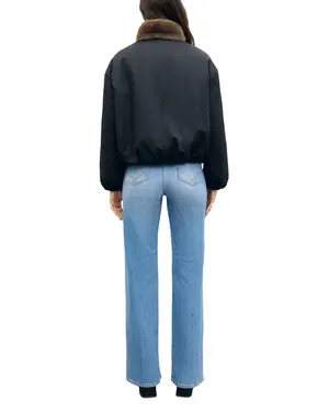 Gerard Darel Aurora Faux Fur Trim Jacket