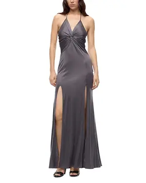 Pinko Galaxy Satin Jersey Halter Dress
