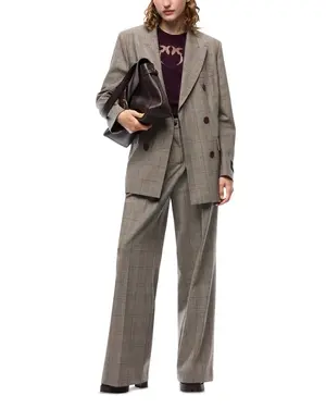 Pinko Plumeria Pleated Wide Leg Pants