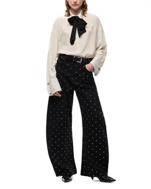 Pinko Colchico Scarf Neck Long Sleeve Blouse