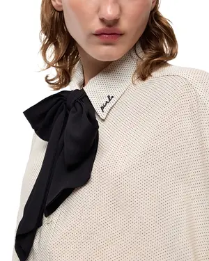 Pinko Colchico Scarf Neck Long Sleeve Blouse