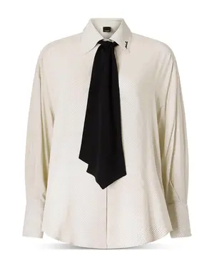 Pinko Colchico Scarf Neck Long Sleeve Blouse
