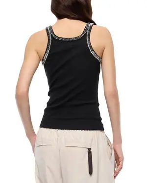 Pinko Coriandoli Cotton Stretch Embellished Tank Top