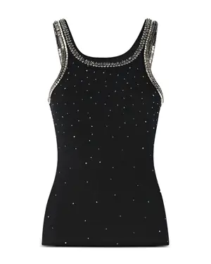 Pinko Coriandoli Cotton Stretch Embellished Tank Top
