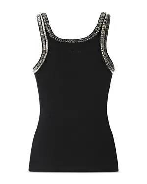Pinko Coriandoli Cotton Stretch Embellished Tank Top