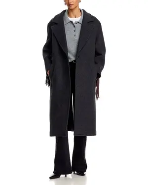 FRAME The Fringe Trim Rodeo Coat - Charcoal