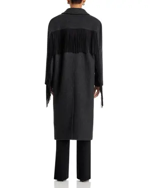 FRAME The Fringe Trim Rodeo Coat - Charcoal