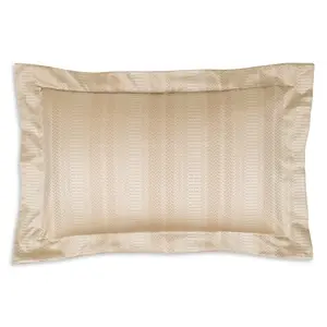 Frette Short Weaving Cotton Jacquard King Sham - Sand/tan
