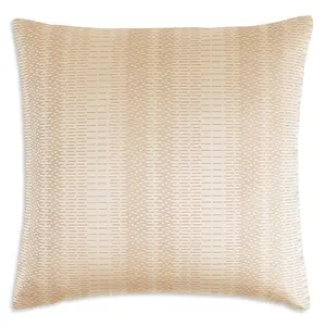 Frette Short Weaving Cotton Jacquard Decorative Pillow, 20 X 20 - Sand/tan