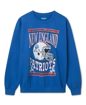 Junk Food Clothing New England Patriots Helmet Flea Market Crew Fleece Sweatshirt - Royal