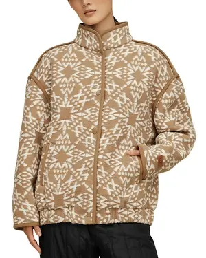 UGG Bright Snap Front Sherpa Fleece Jacket - Sand