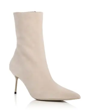 Paris Texas Lidia Suede Ankle Boots - Light Grey